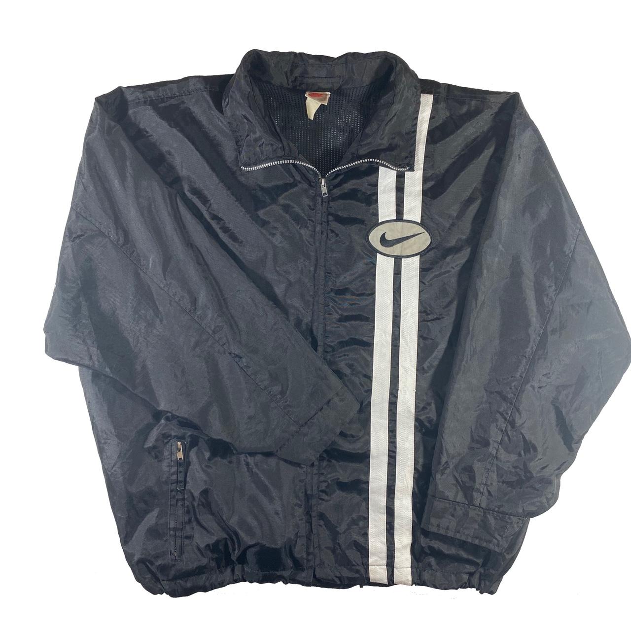 Nike Jacket Black with embroidered logo and front... - Depop