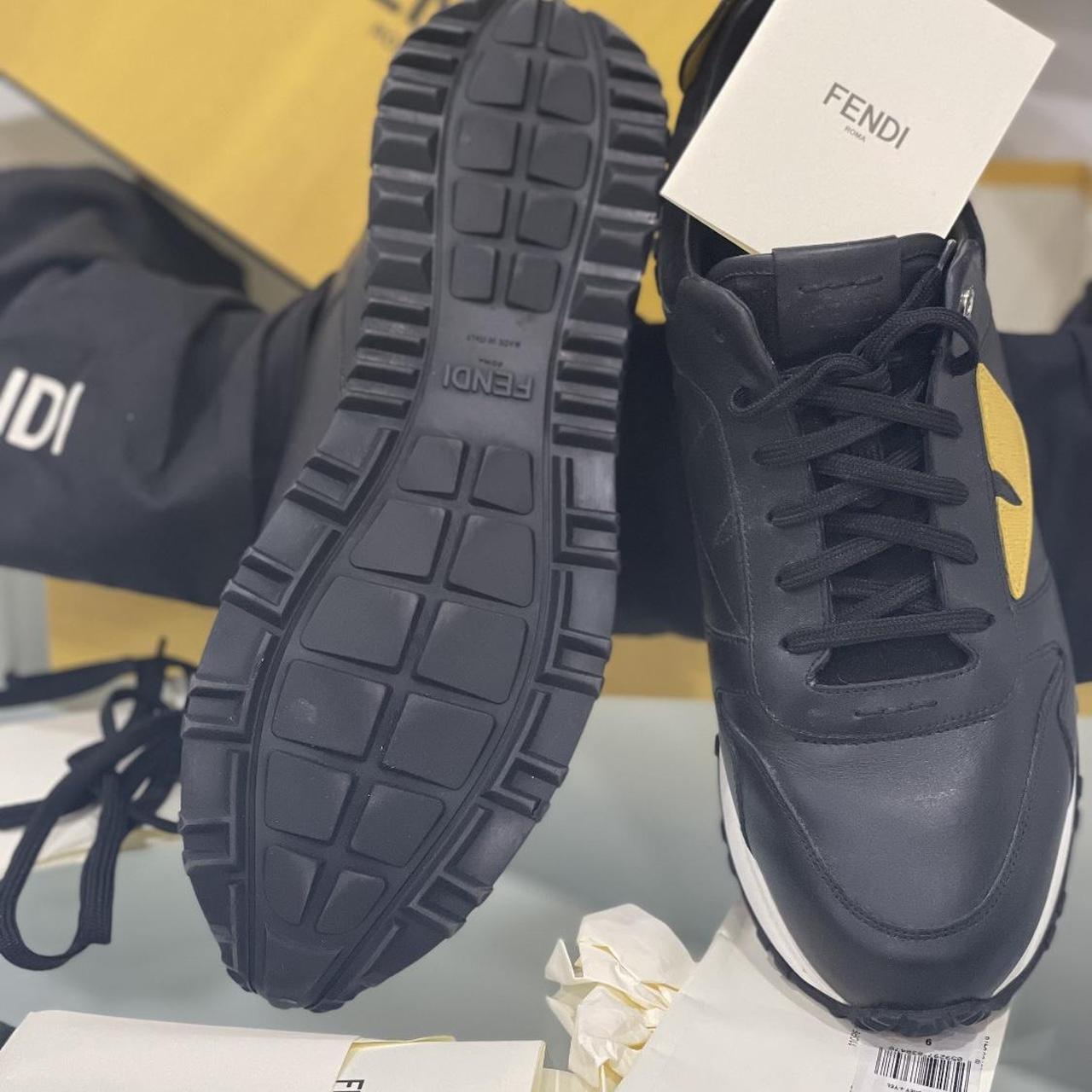 Fendi Men's Black and Yellow Trainers | Depop