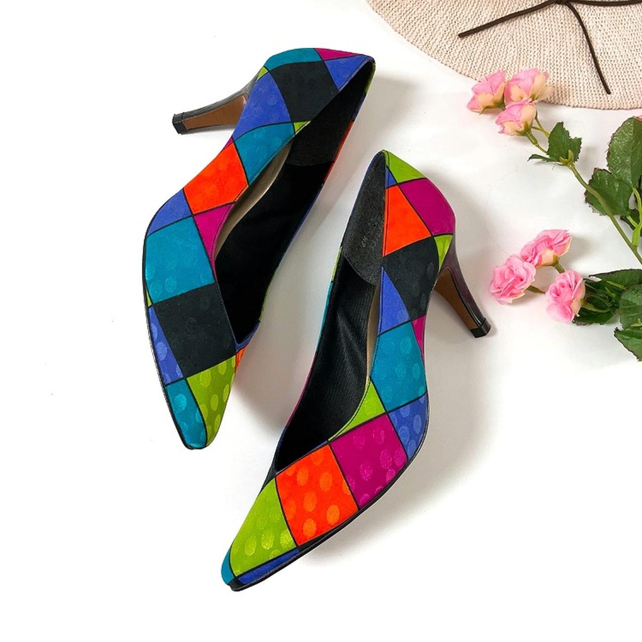 Lifestride Vintage Retro Colorful Pumps Heels,... - Depop