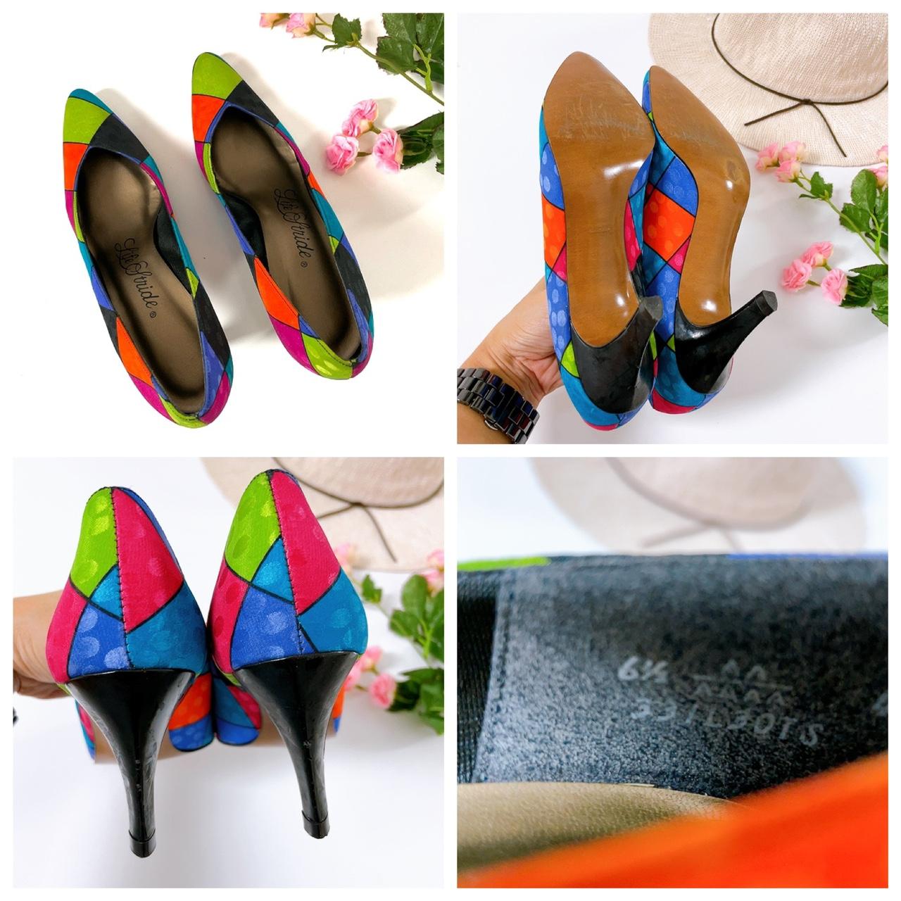Lifestride Vintage Retro Colorful Pumps Heels,... - Depop