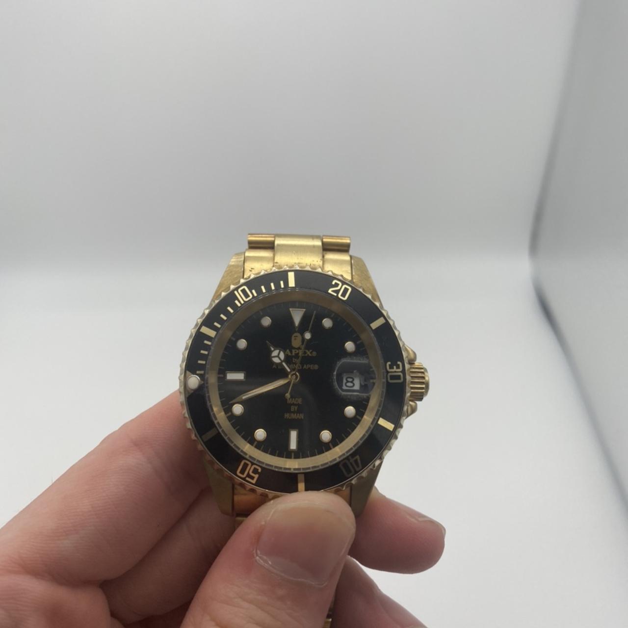 Bapex by bathing ape gold watch BAPE Been sitting... - Depop