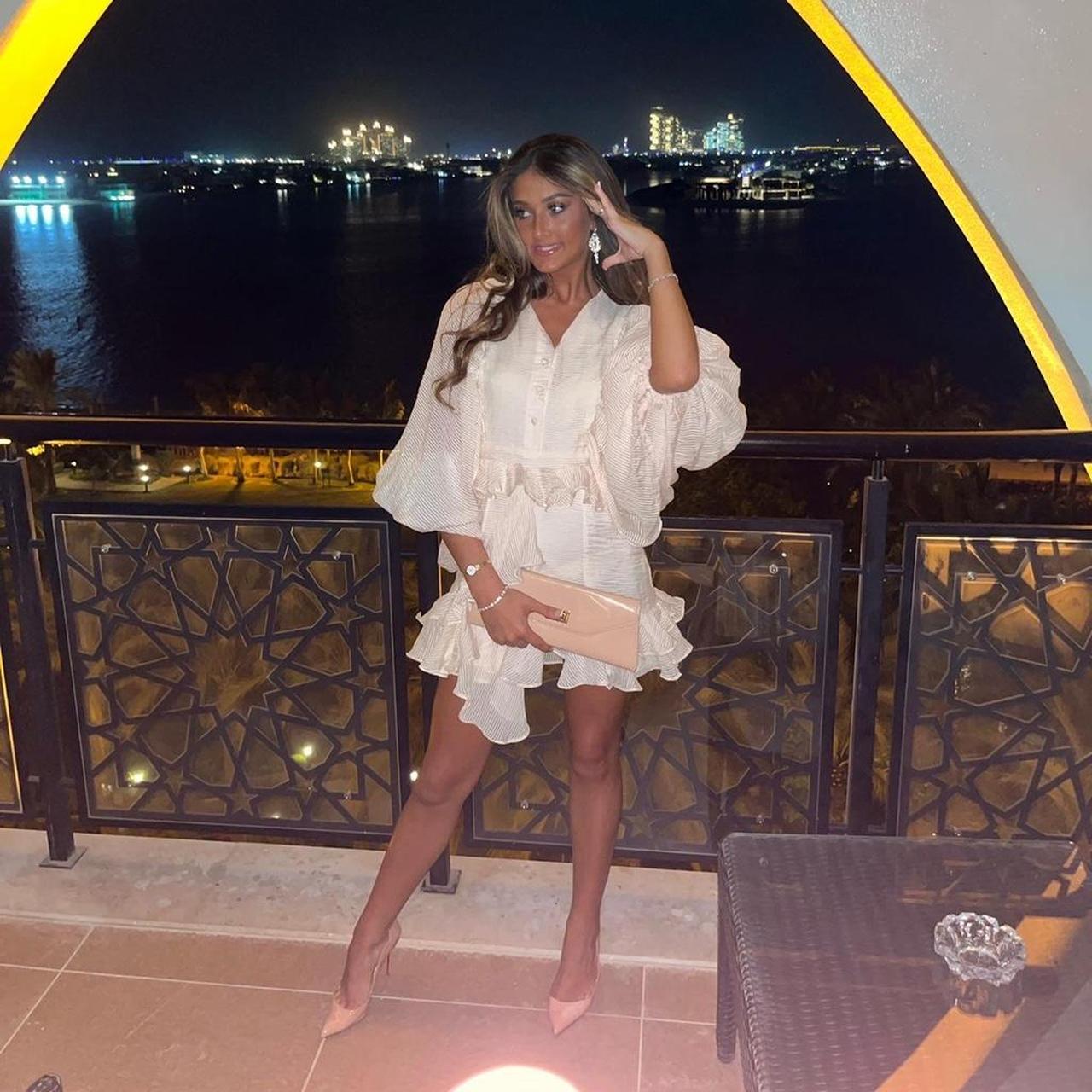 Two twin style cream ruffle dress Size... - Depop