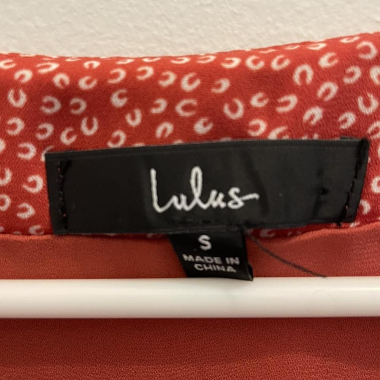 Lulu’s Castana Rust Red Print Button-Up... - Depop