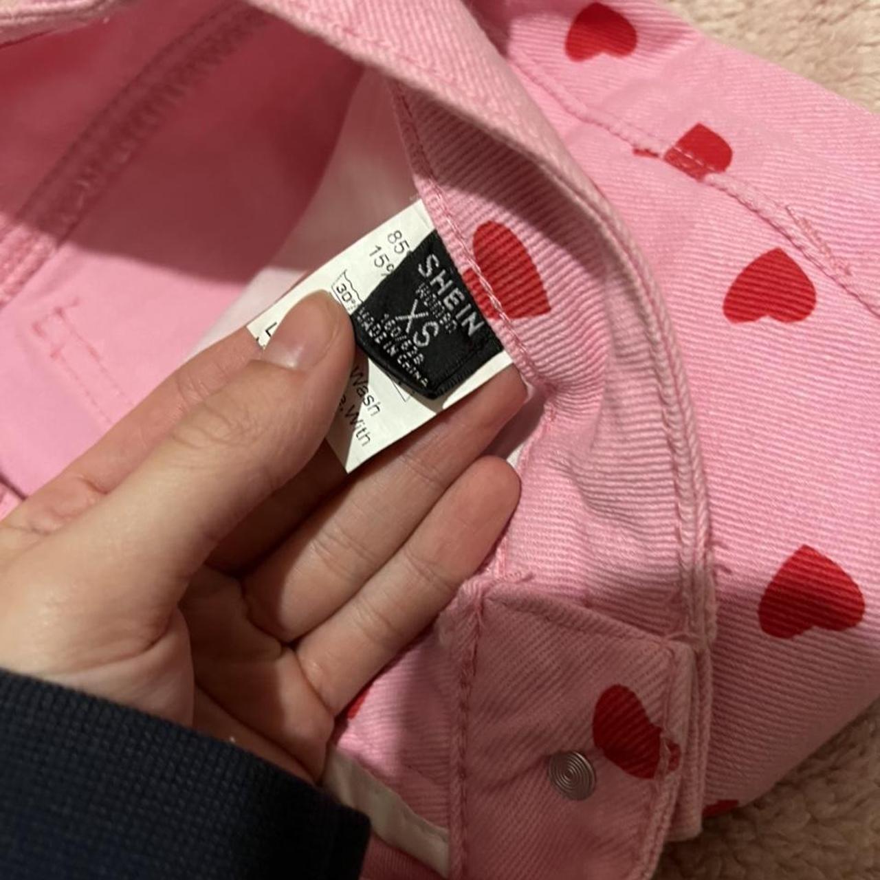 Pink love heart straight jeans BRAND NEW Ordered... - Depop