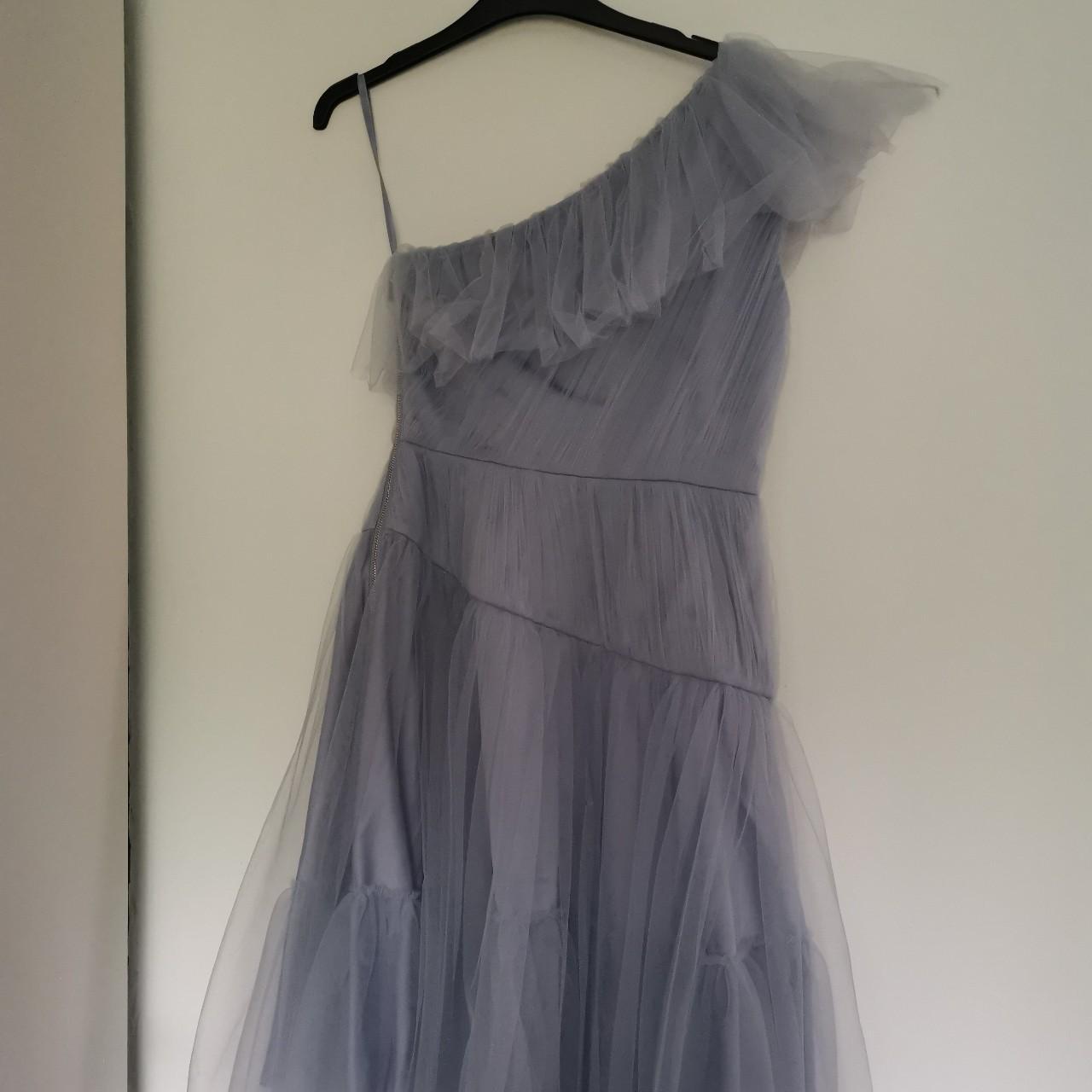 Ocassion Powder Blue tulle tiered midi skater dress... - Depop