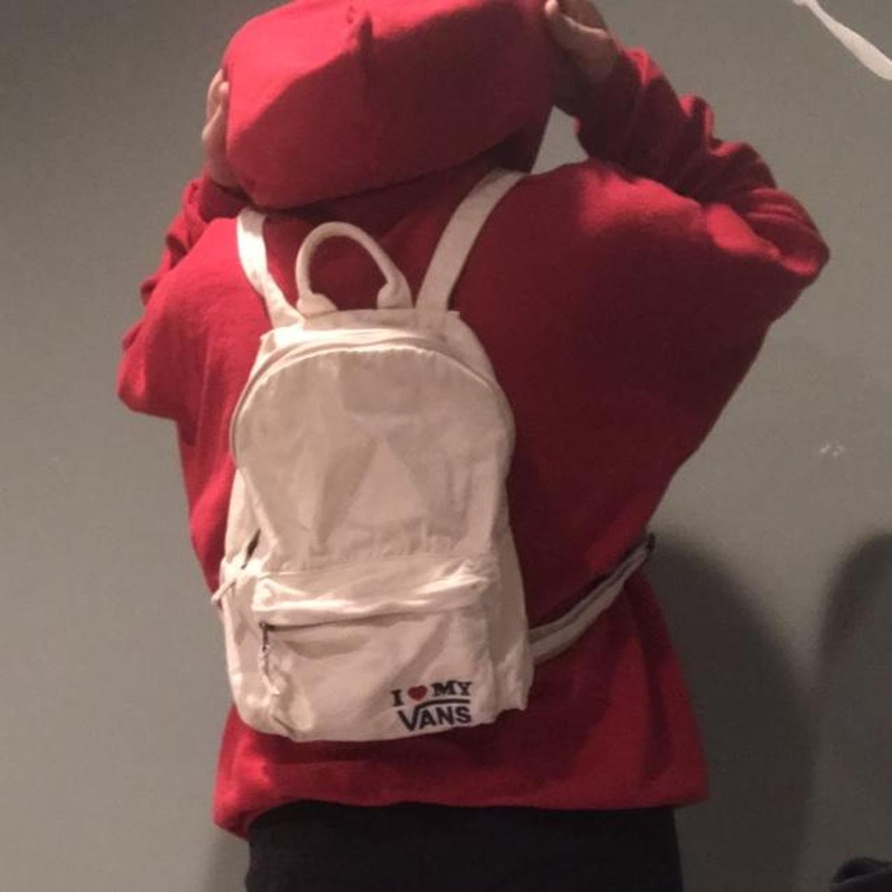 VANS MINI BACKPACK!! BEIGE! VERY CUTE, PRELOVED... - Depop