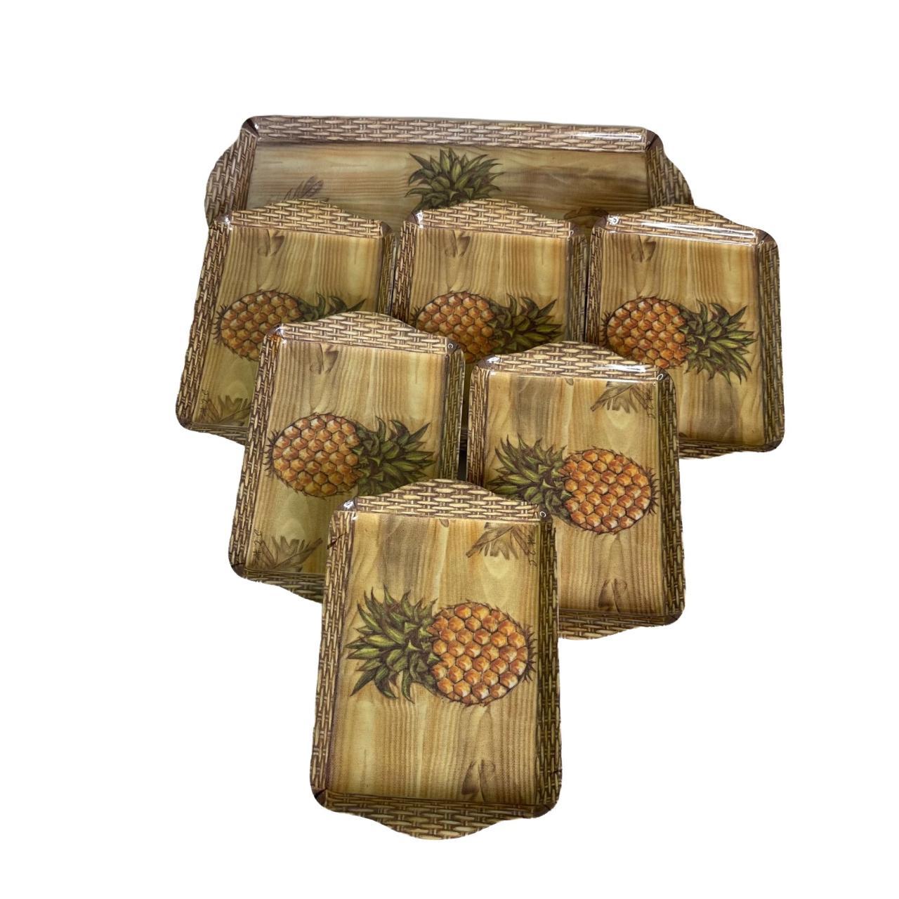 Cute tropical pineapple fruit themed serving set... - Depop