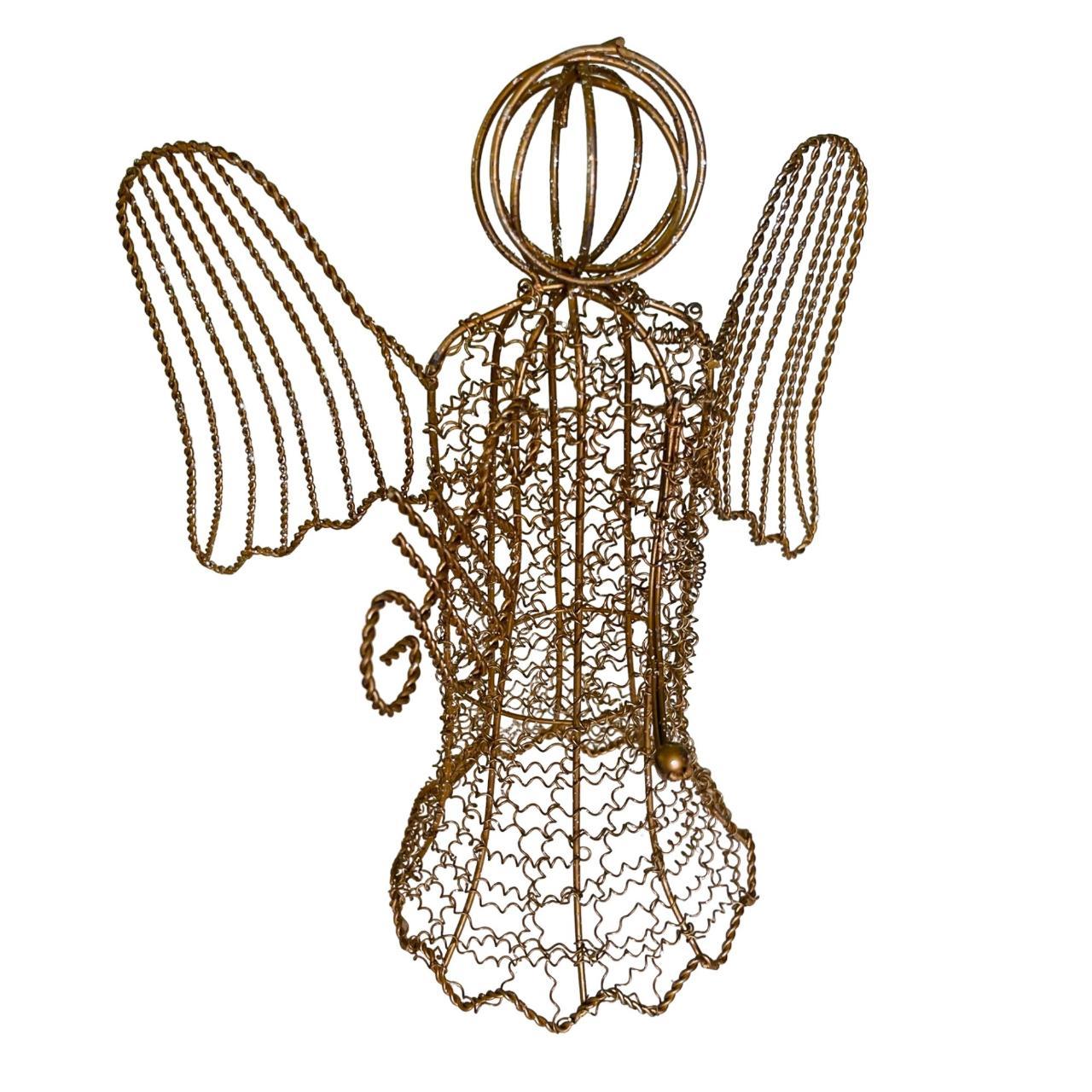 Handmade Gold Wire Angel Sculpture Figurine Abstract... - Depop