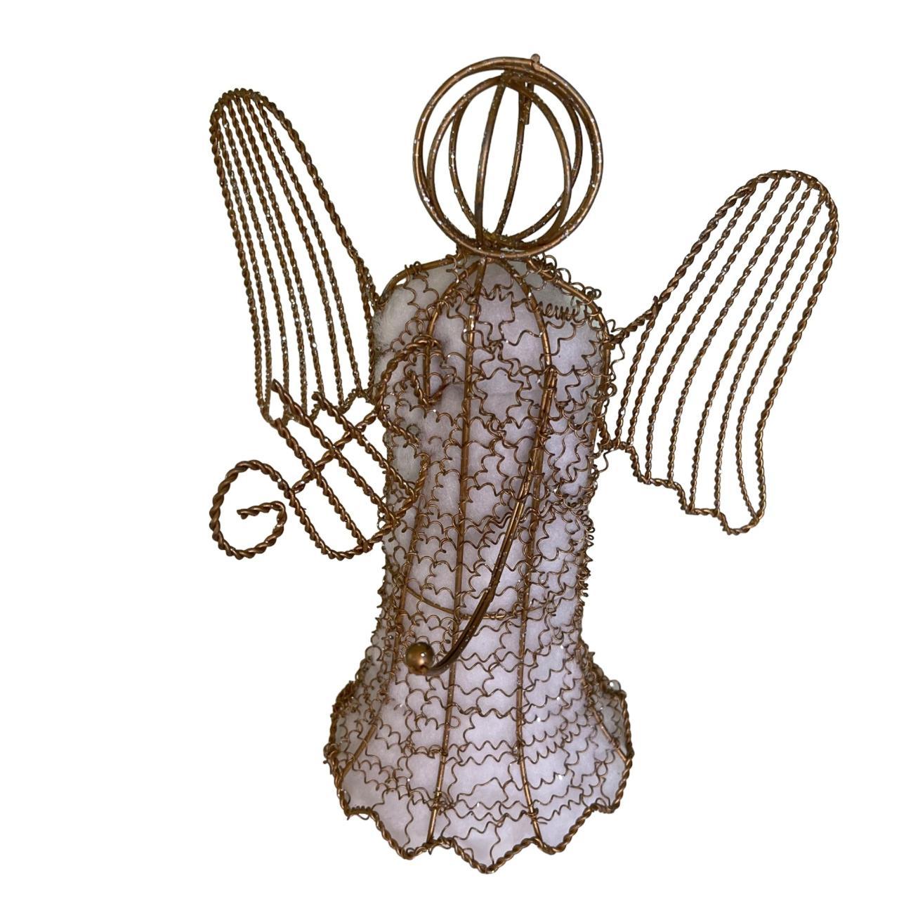 Handmade Gold Wire Angel Sculpture Figurine Abstract... - Depop