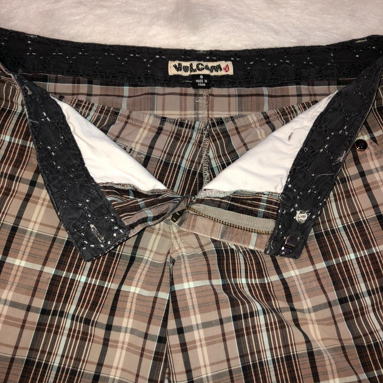 Volcom Chino Shorts Size 9 Brown Pearl Snaps Shorts... - Depop