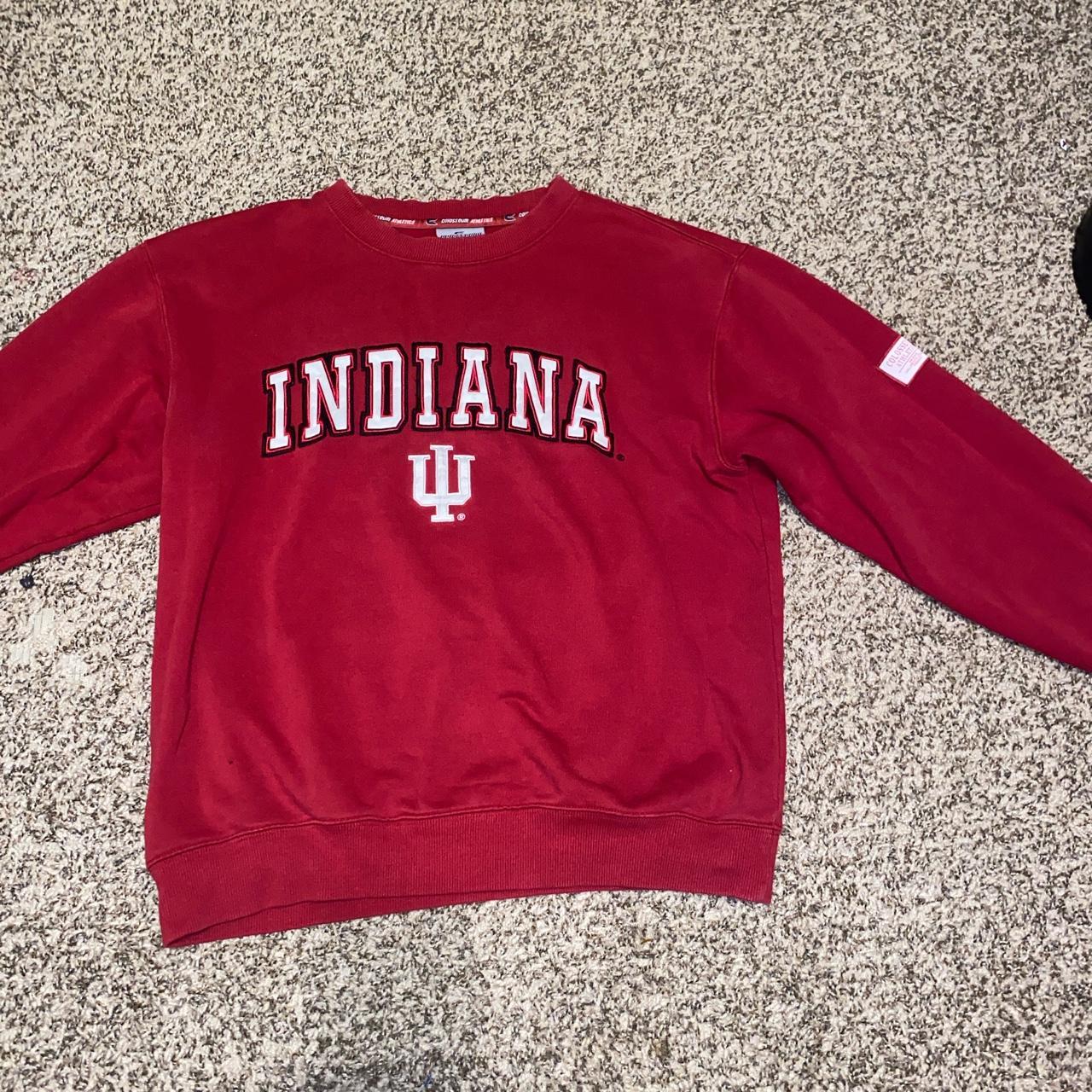Indiana University Hoosiers Fuzzy Embroidered... - Depop