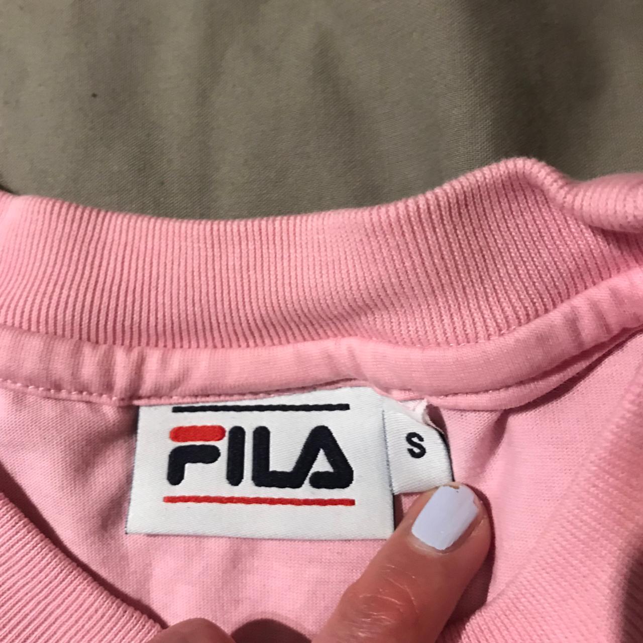 Pink Fila t shirt Size S (6-10) Never worn (only to... - Depop