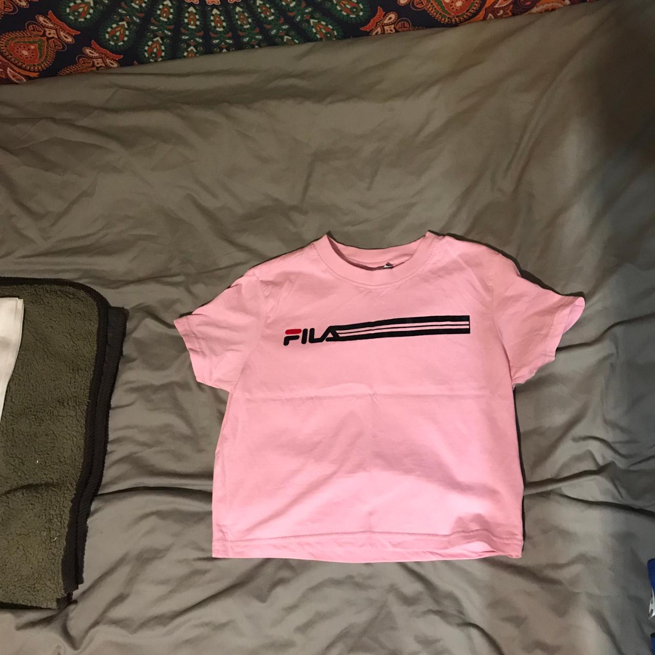 Pink Fila t shirt Size S (6-10) Never worn (only to... - Depop