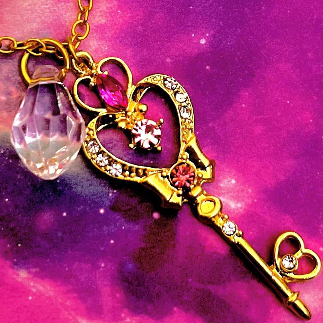 Sailor Moon Heart Space Time Key With Clear Crystal... - Depop