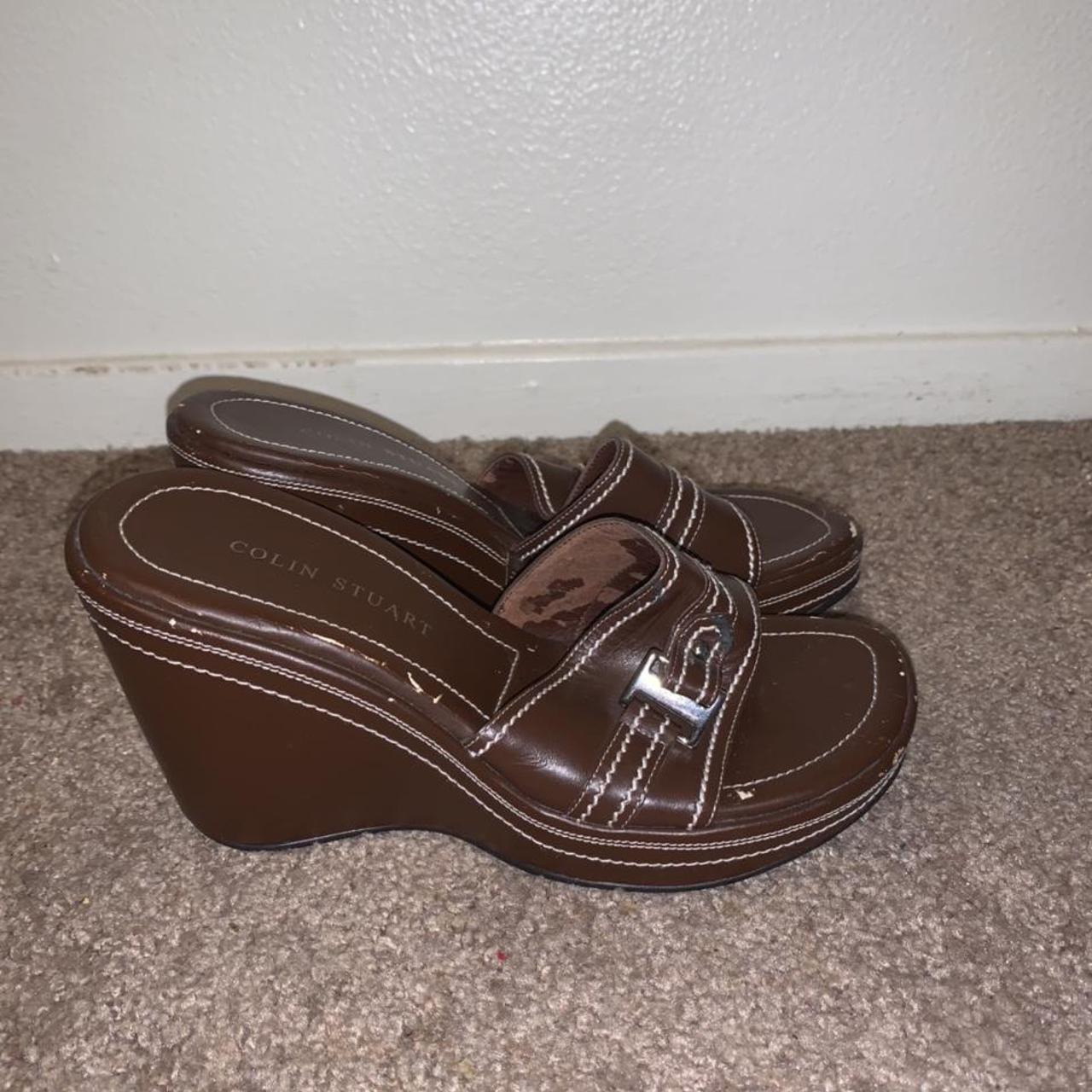Super cute brown y2k wedges. A little worn but still... - Depop