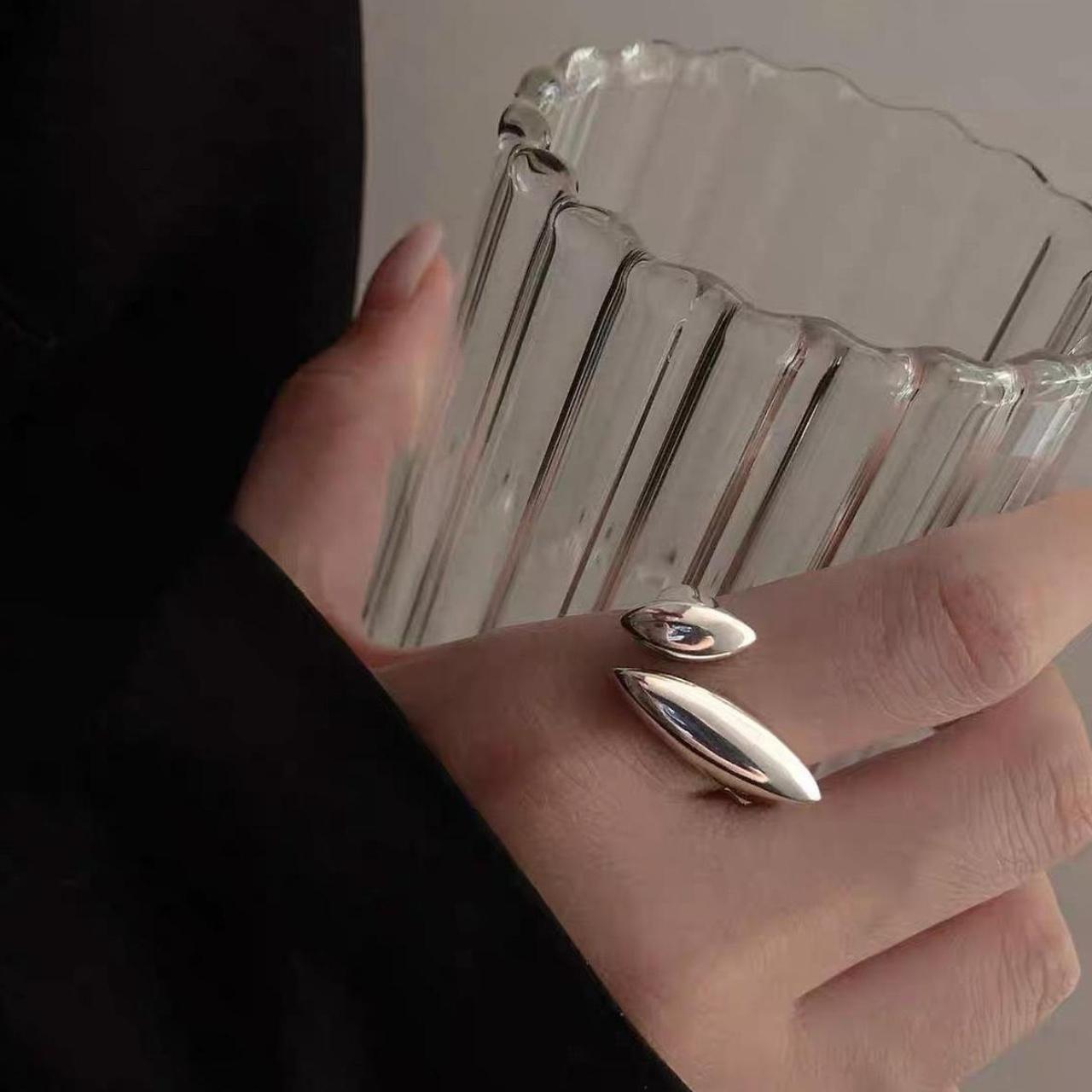 Bold Irregular silver Ring Uneven,Streetwear... - Depop