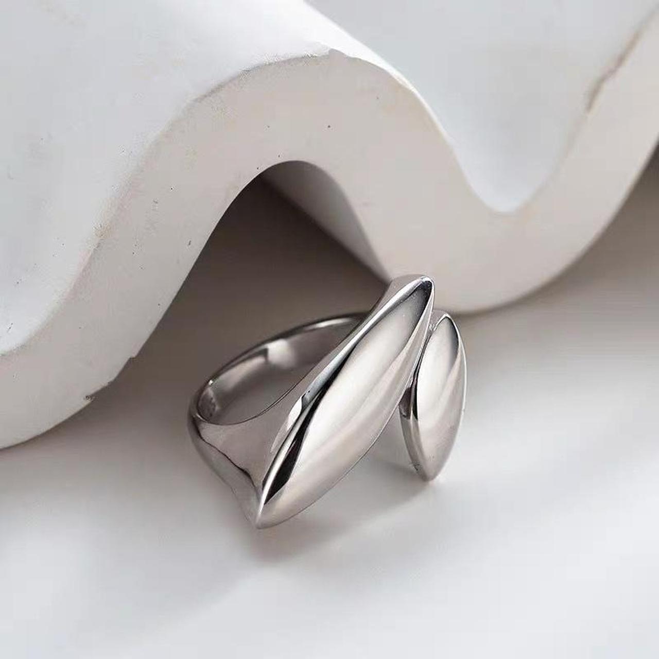 Bold Irregular silver Ring Uneven,Streetwear... - Depop