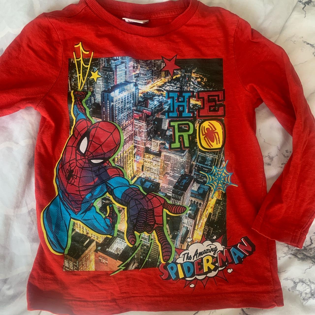 Spider-Man long sleeve top #marvel#spiderman Aged 5-6 - Depop