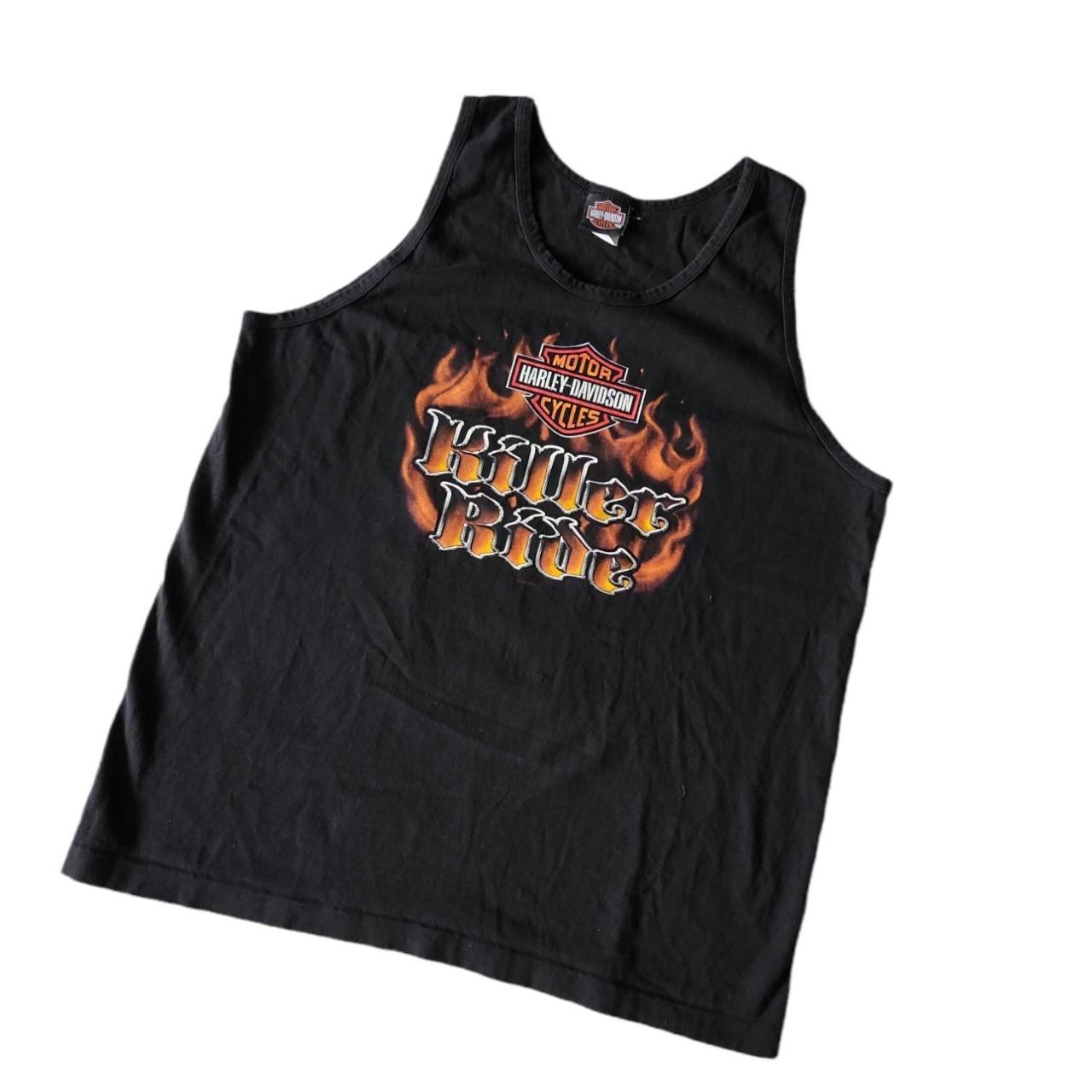 Harley Davidson Graphic Print Muscle Tank Made in... - Depop