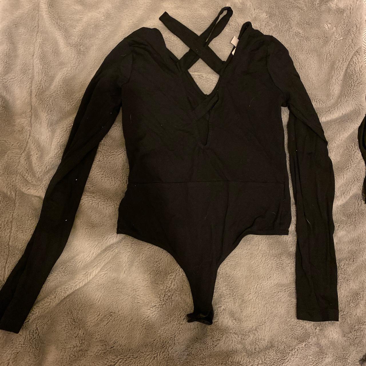 ASOS black plunge thing bodysuit size 8 - Depop