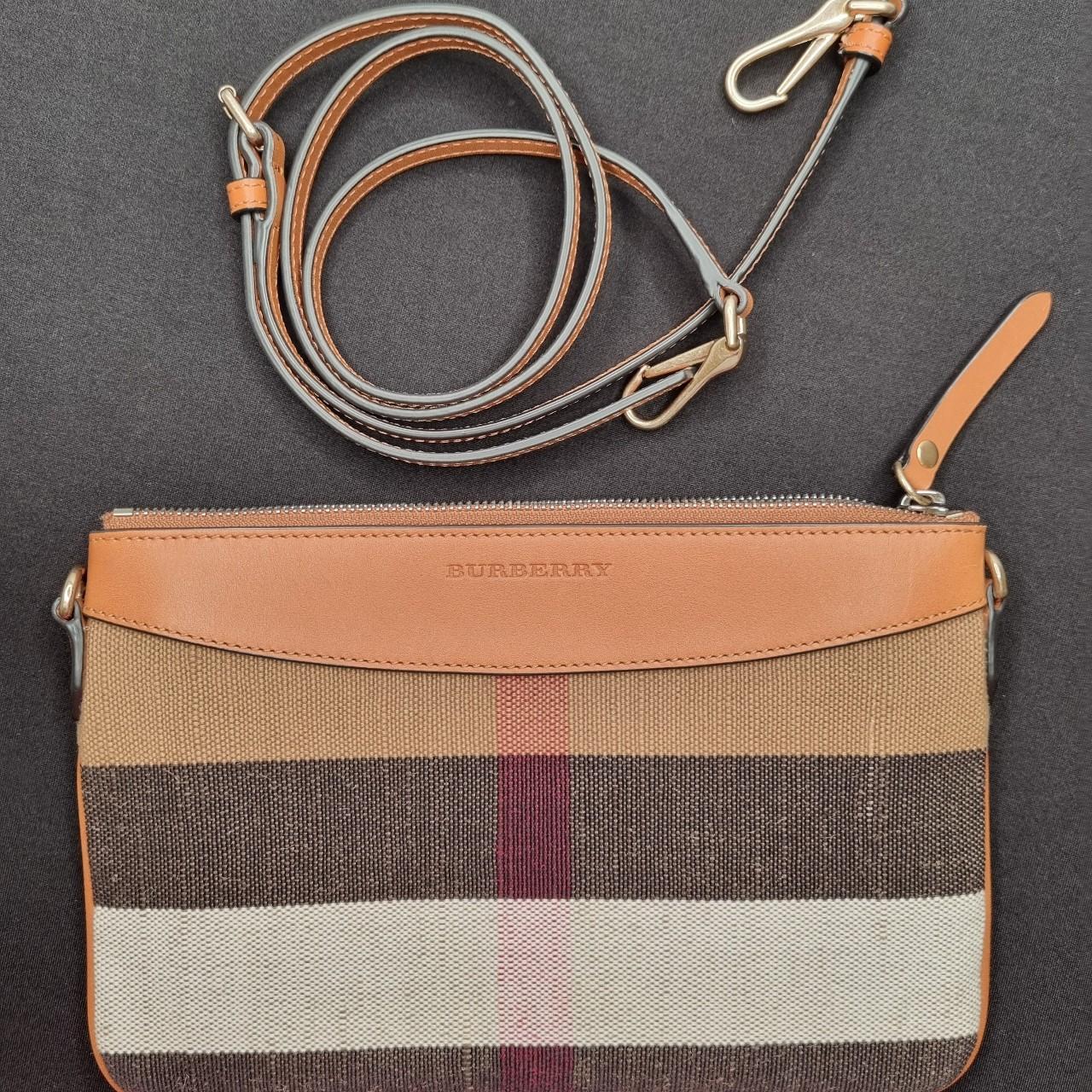 Burberry Brown House Check Canvas Peyton Crossbody... - Depop