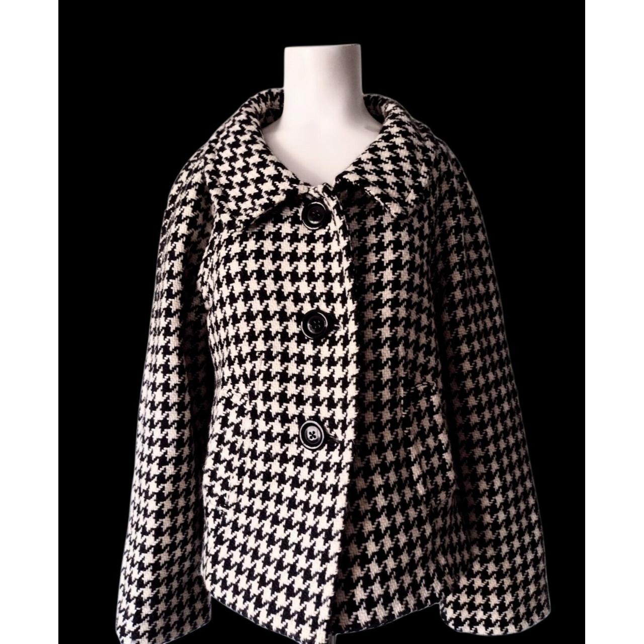 Vtg Rafaella Houndstooth Wool Blend Long Sleeve... - Depop