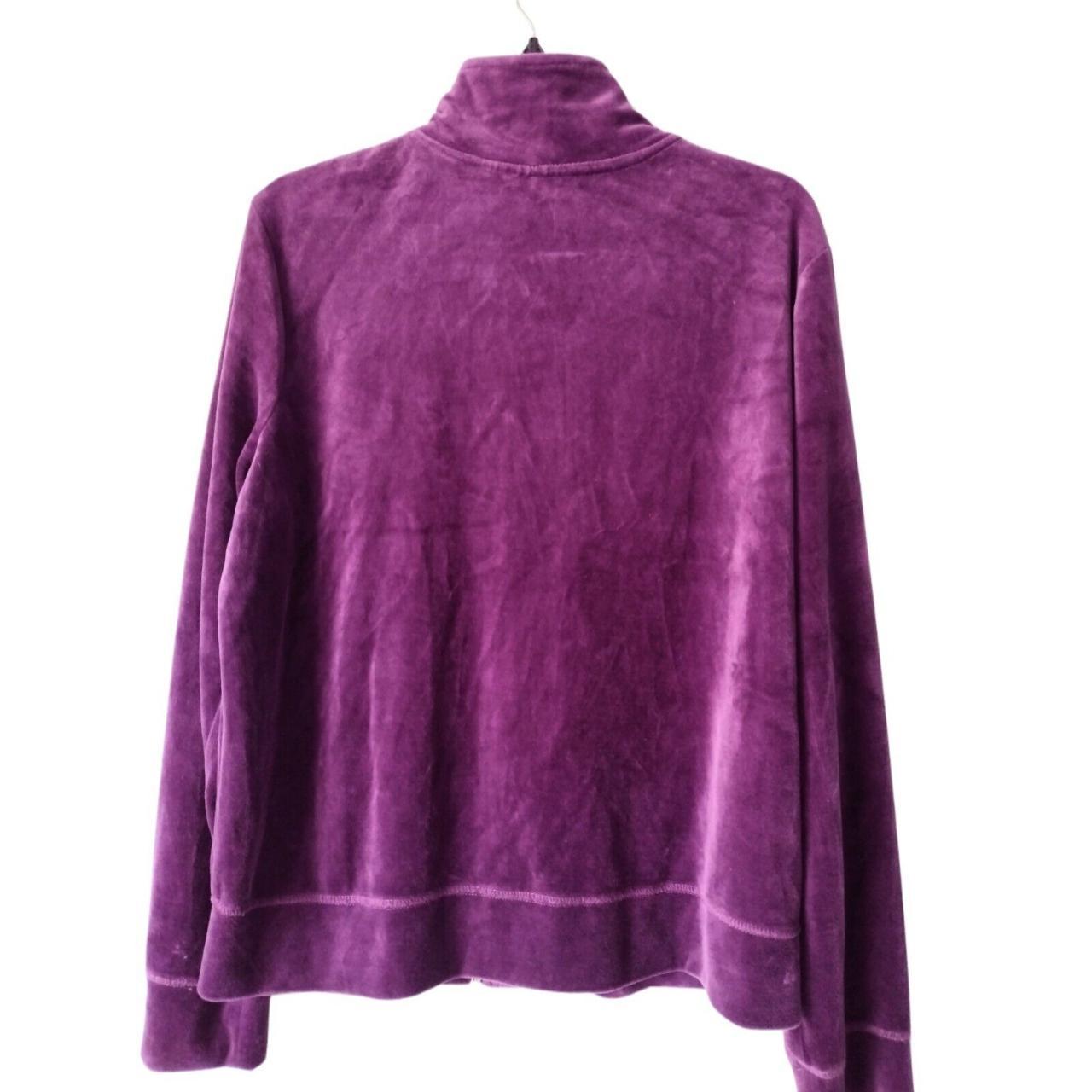 Kaktus Velour Track Jacket Womens Size L Purple... - Depop