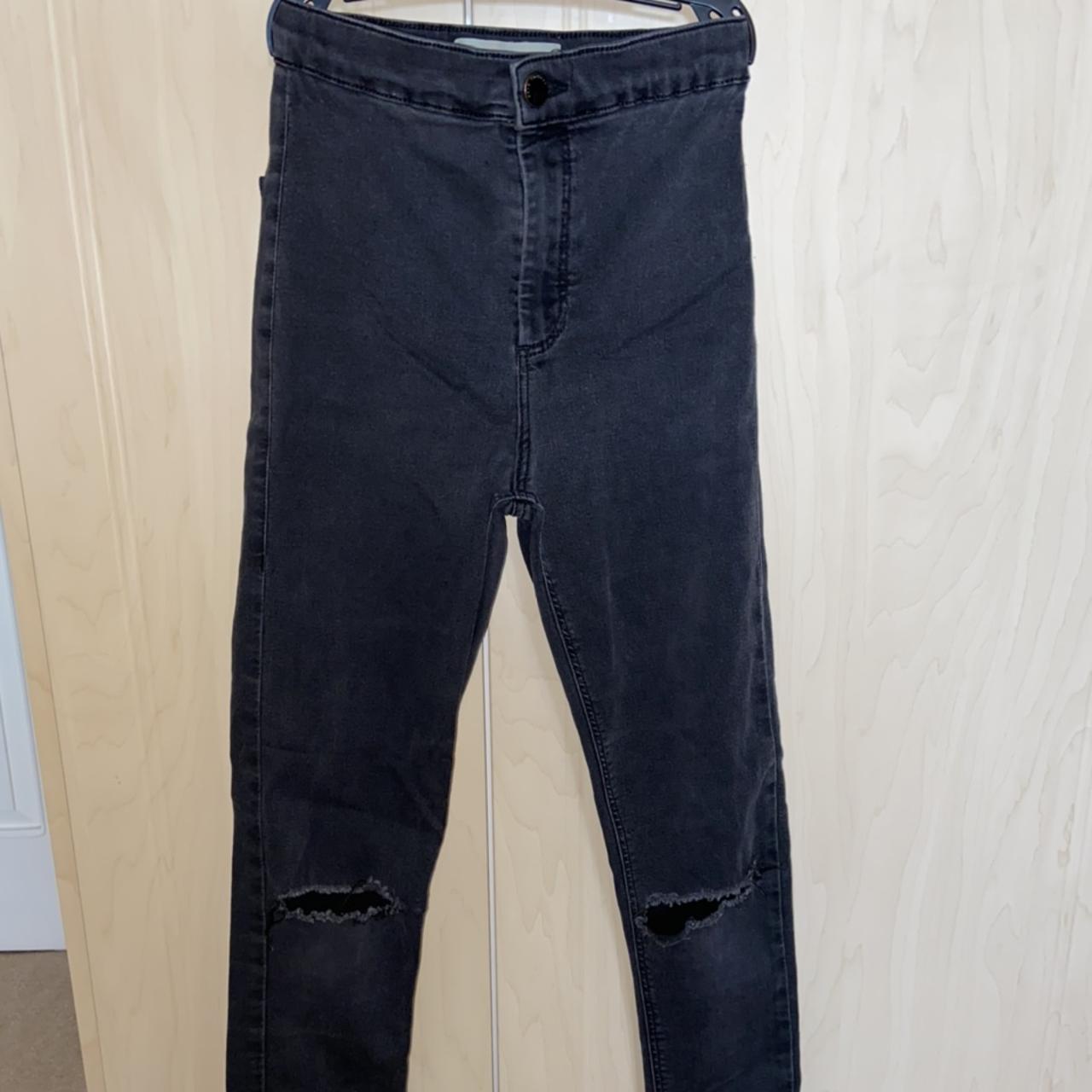 Faded black Joni jeans from topshop with rip at... - Depop