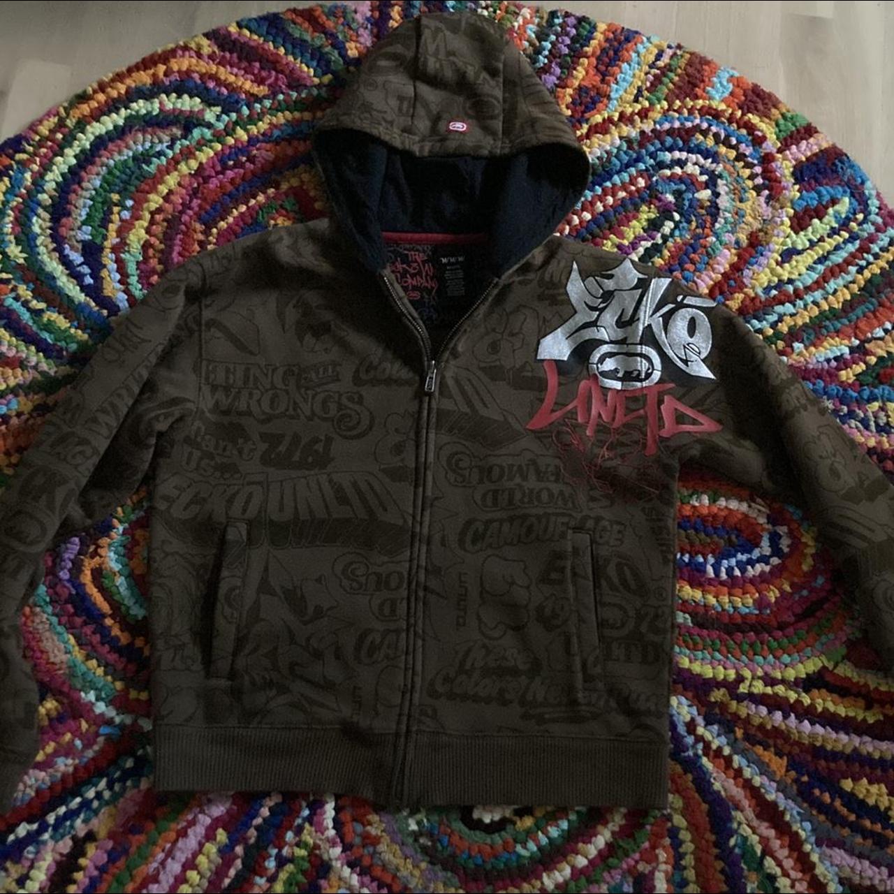 rare cybery2k ecko unltd hoodie no flaws >3 a one... - Depop