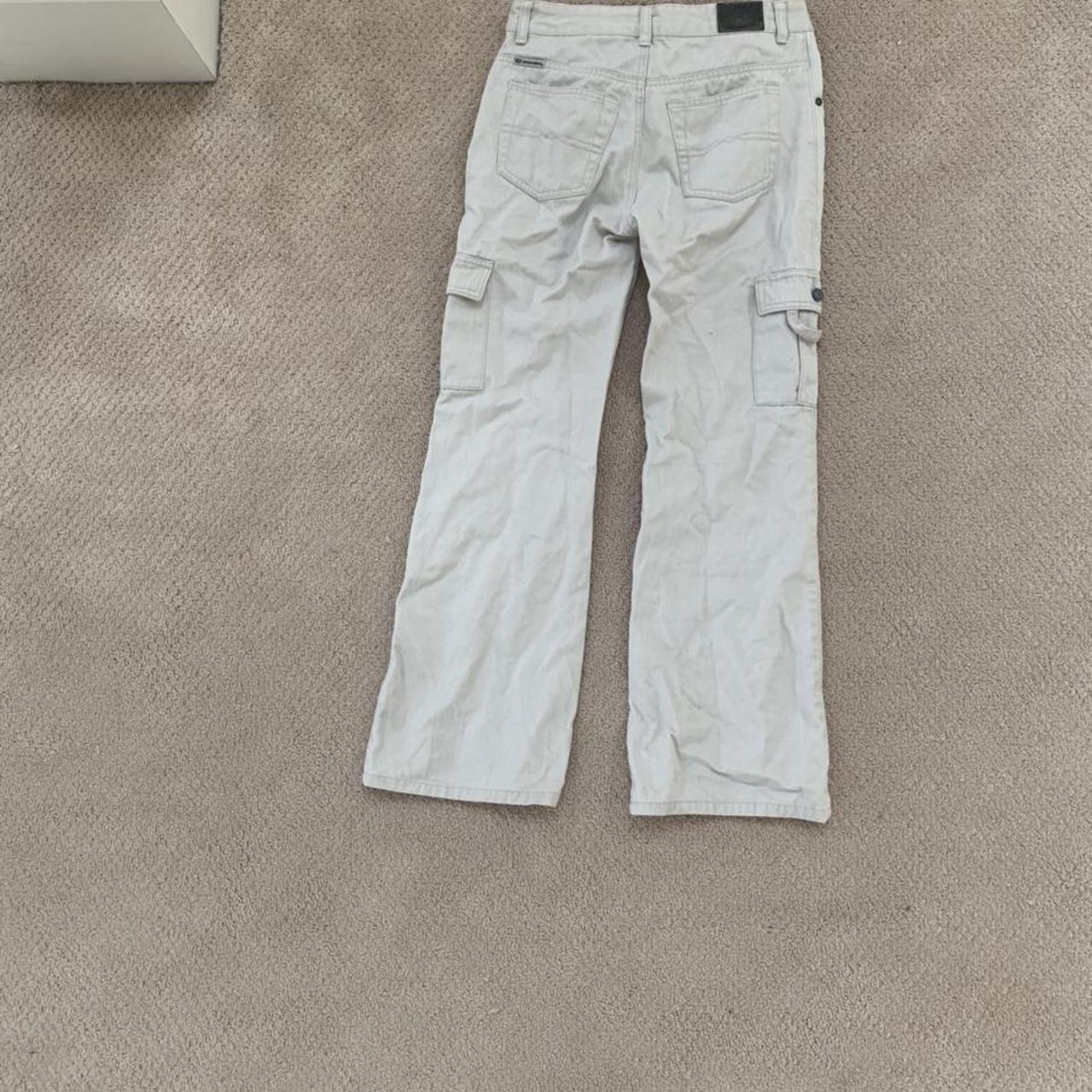 crème colored cargo pants size xs good condition... - Depop