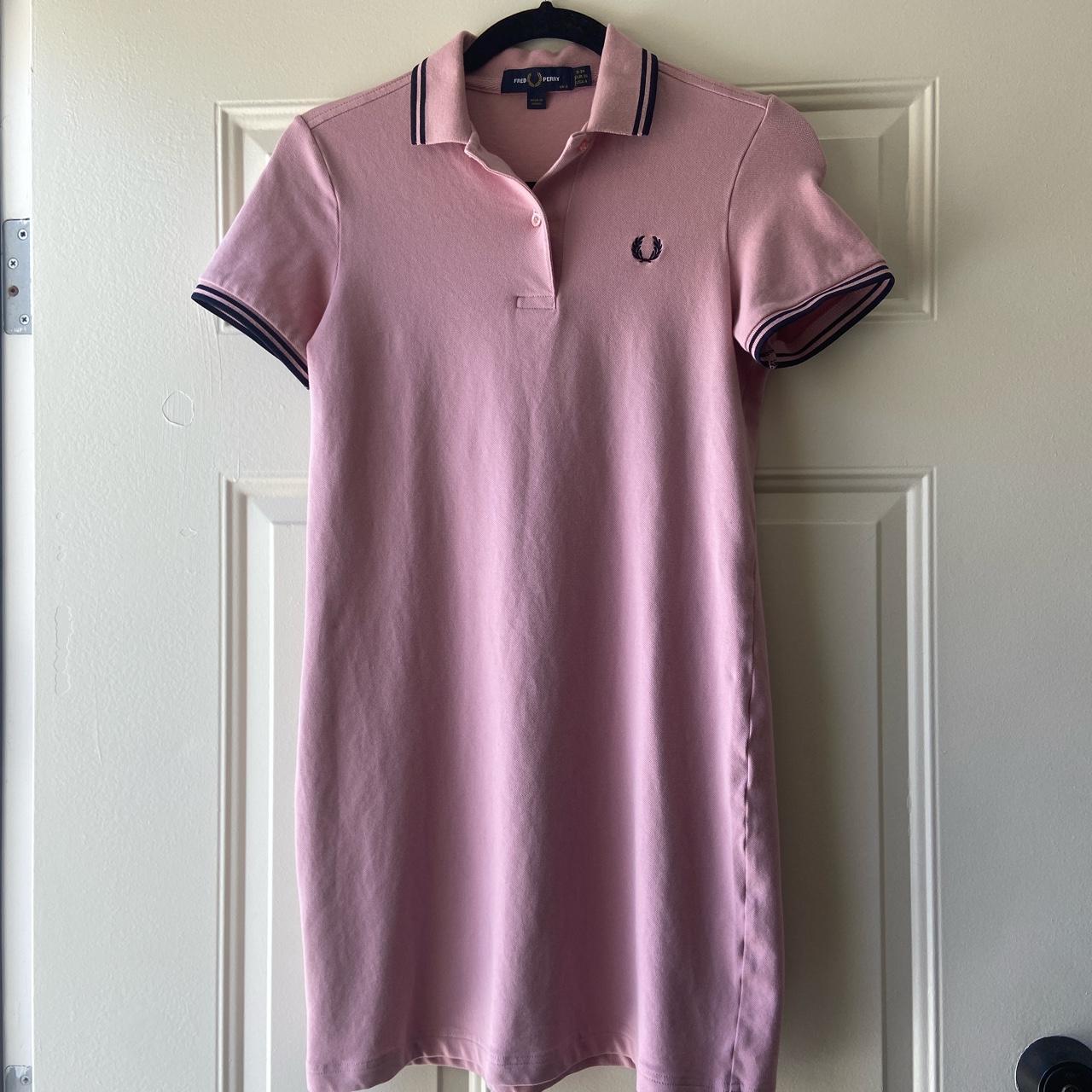Fred Perry Women's Black and Pink Dress | Depop
