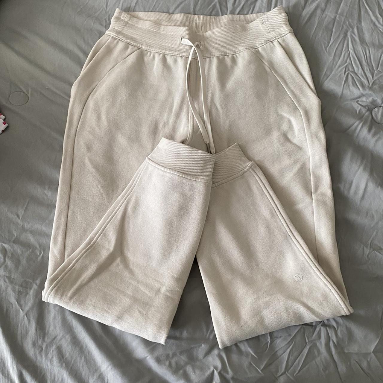 Lululemon white opal scuba sweatpants. Size 6,... - Depop