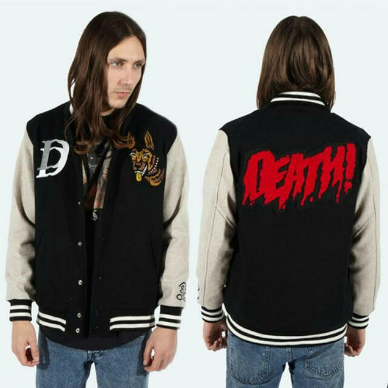 Drop Dead Death Varsity Jacket - Brand new, never... - Depop