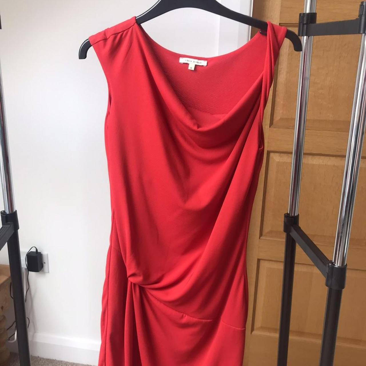 River Island. Red bodycon dress with ruched detail.... - Depop