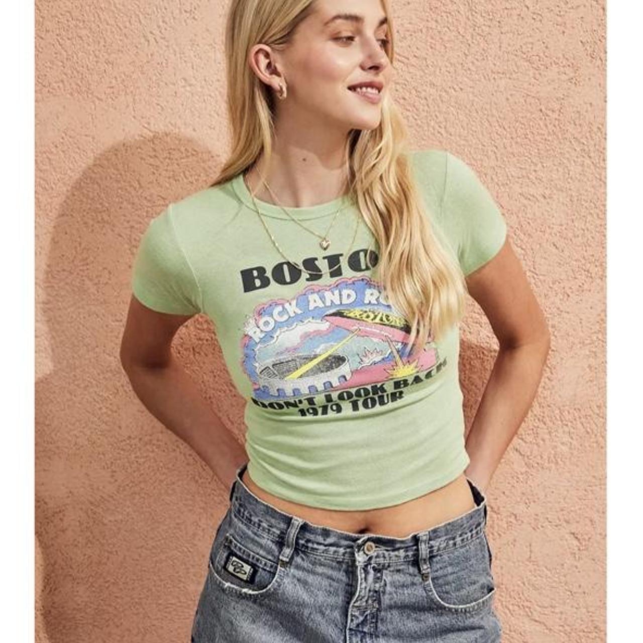Urban Outfitters Women's Green Crop-top | Depop