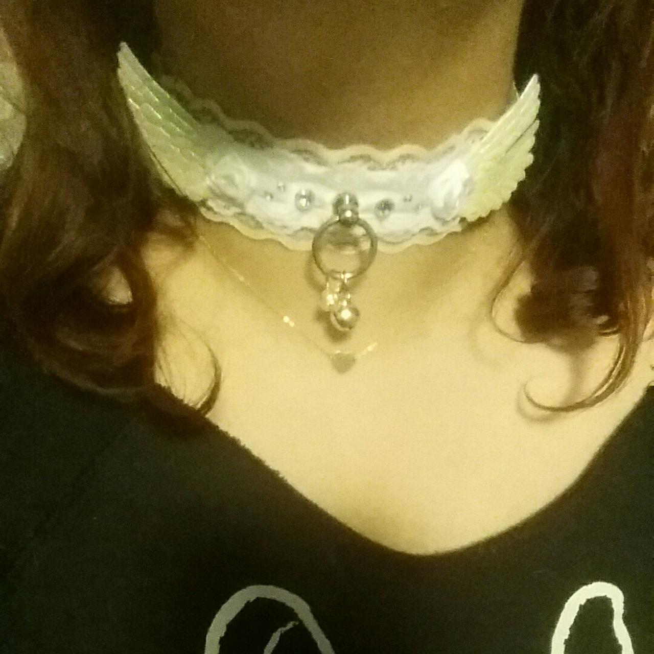 TKC white and pink angel buckle collar i believe its... - Depop