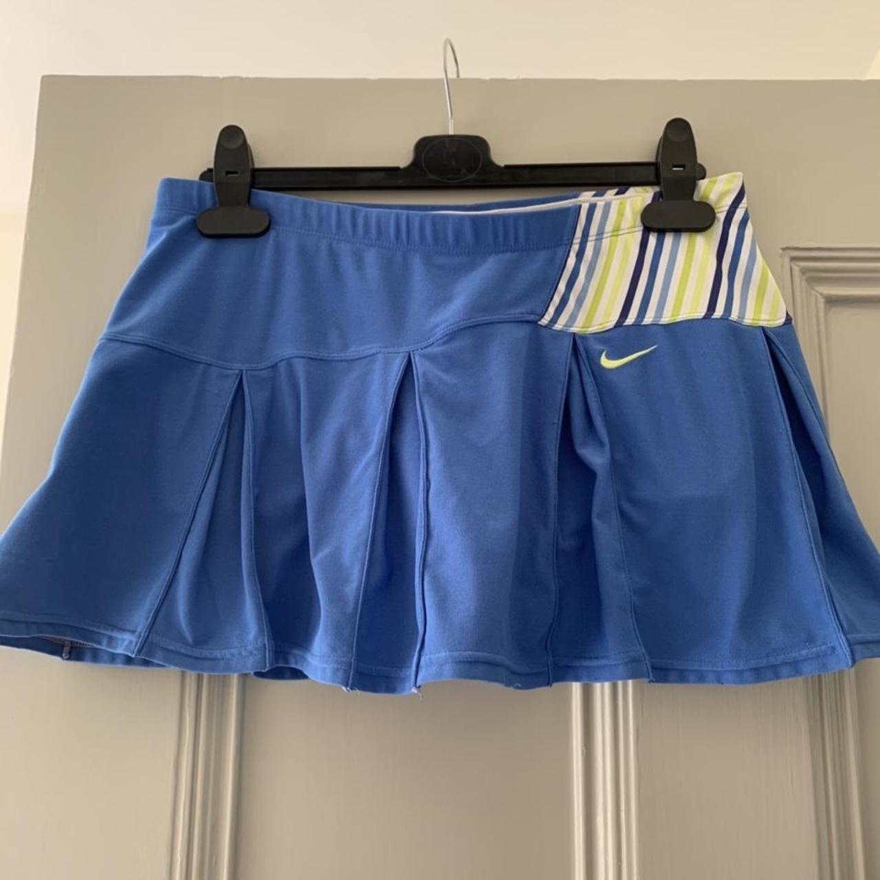 Blue Pleated Tennis Skirt With Built In Shorts Depop