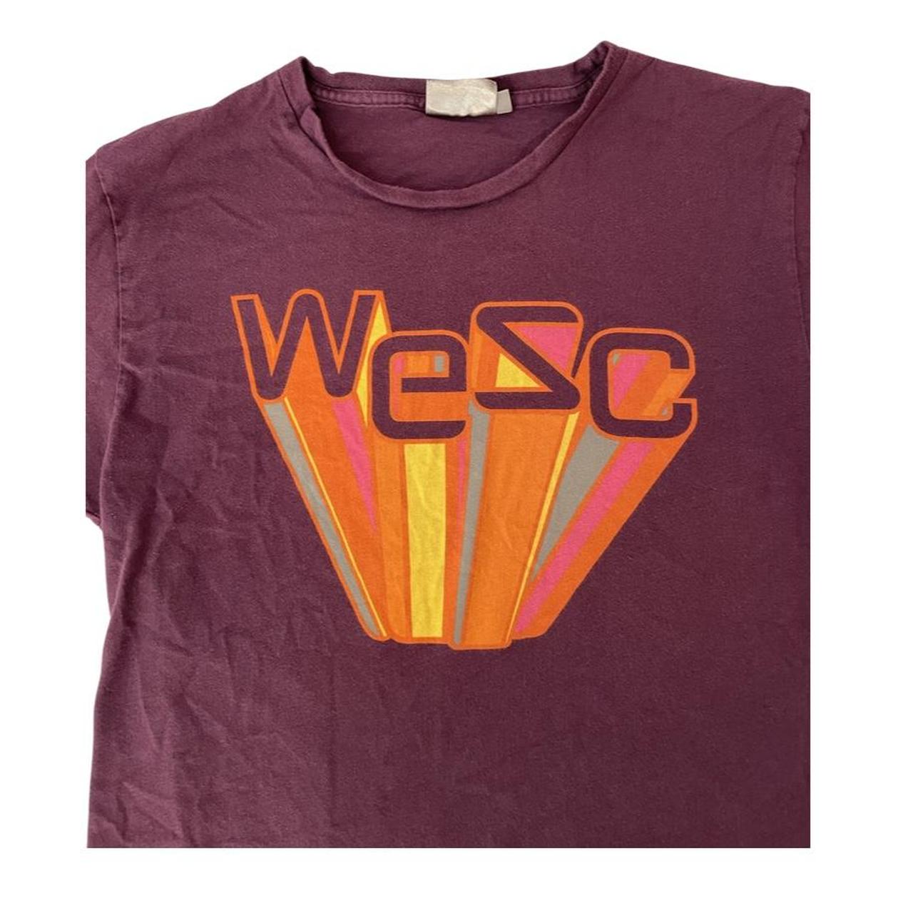 WeSC Men's Burgundy T-shirt | Depop