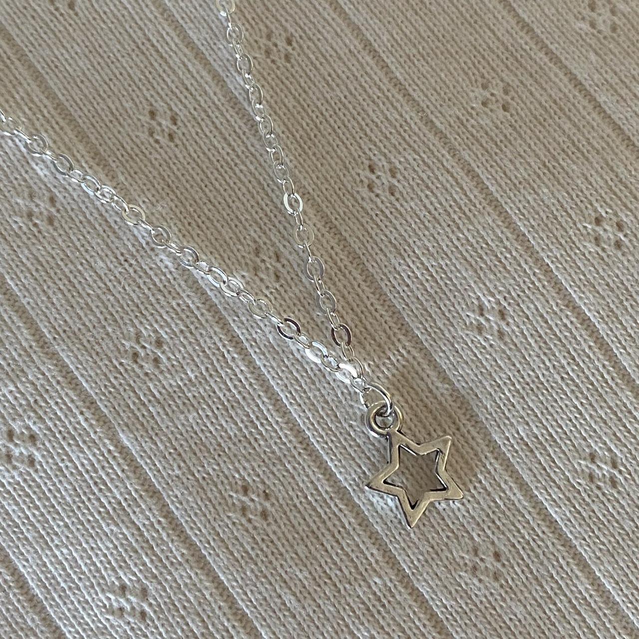 stargirl ☆ necklace handmade silver star chain... - Depop