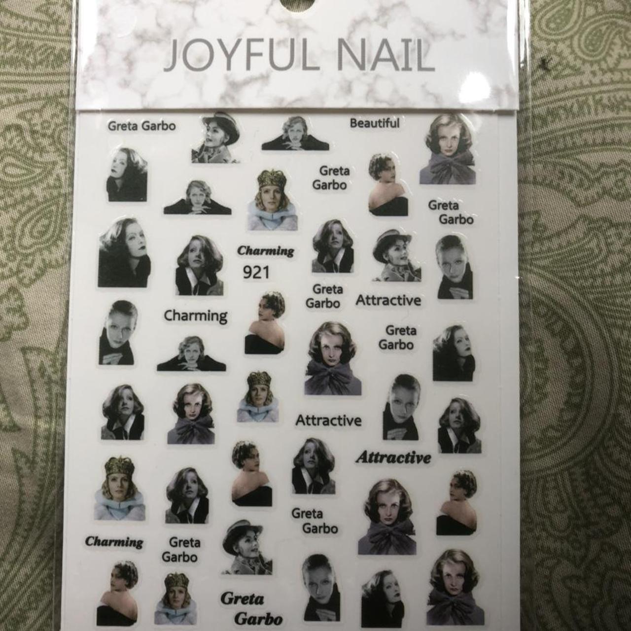 Nail stickers self adhesive Greta Garbo - Depop