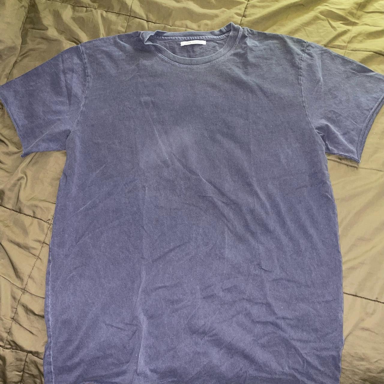 john elliott washed navy t-shirt. size l. basically... - Depop