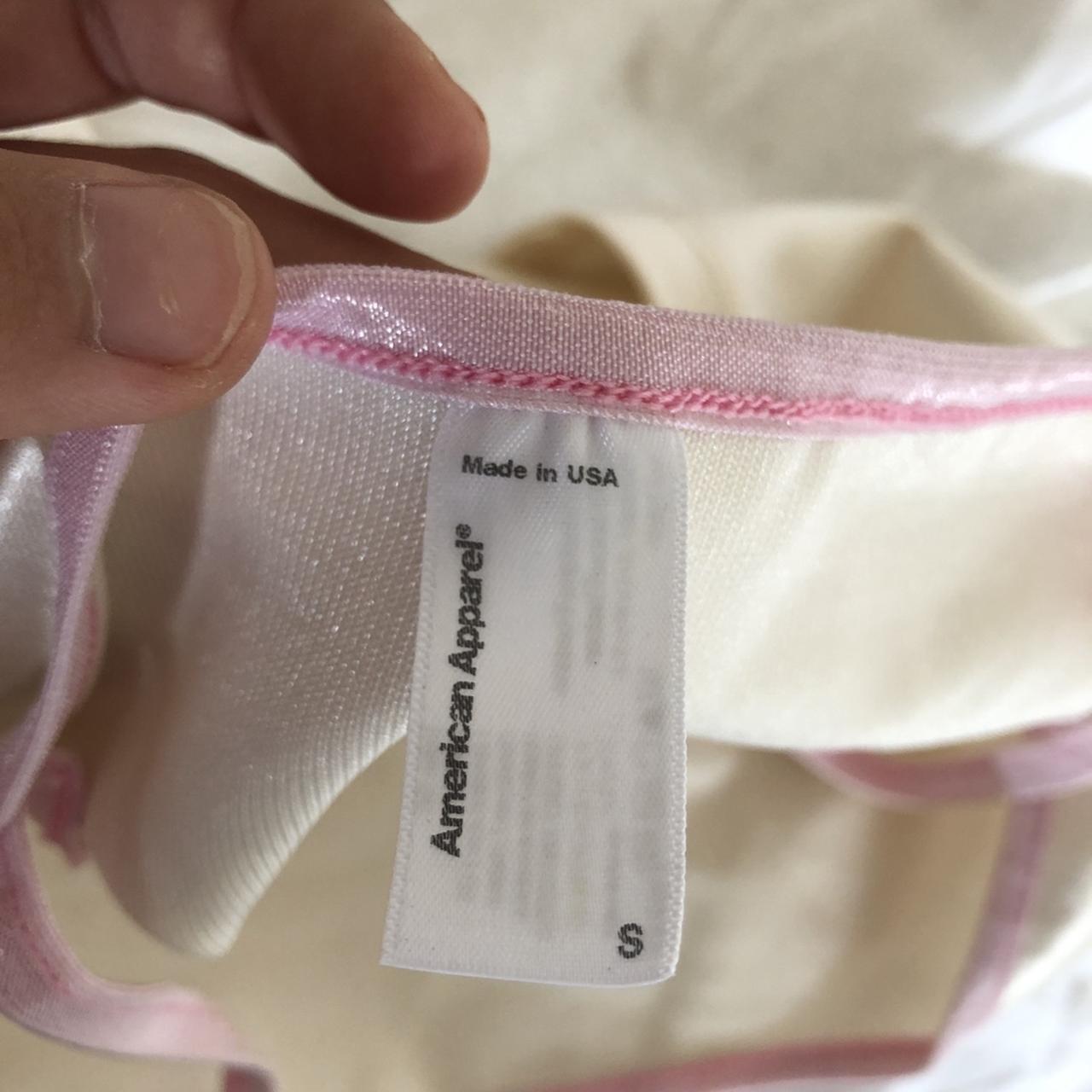 American apparel cream with pink outline iridescent... - Depop