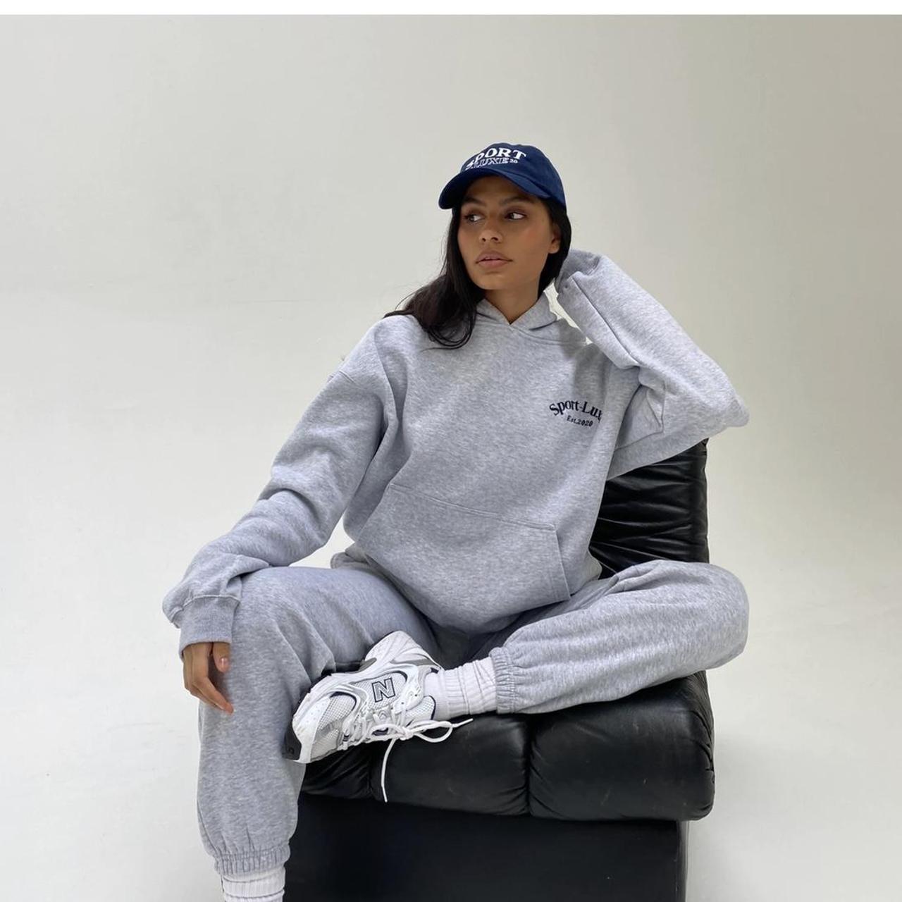 ISO grey sport luxe tracksuit Size L - Depop