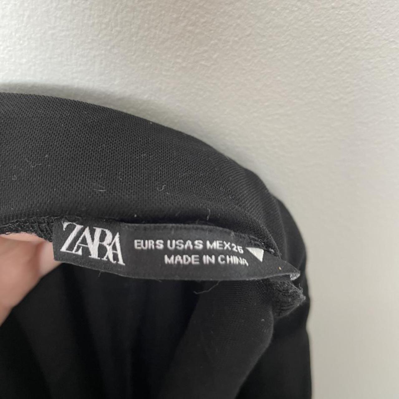 Long black wide leg Zara trouser. Size s - Depop
