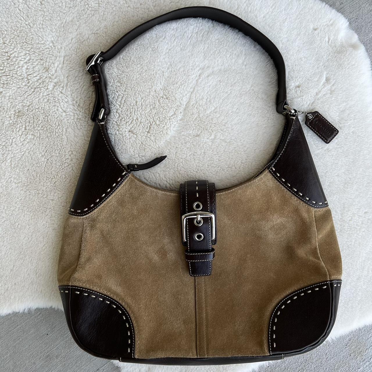 VINTAGE SUEDE COACH SHOULDER BAG Has been kept in... - Depop