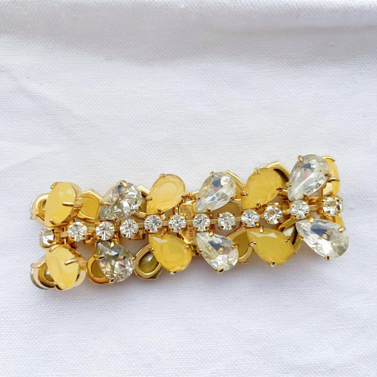 Kate Spade Gold Plated Yellow Gem and Crystal... - Depop
