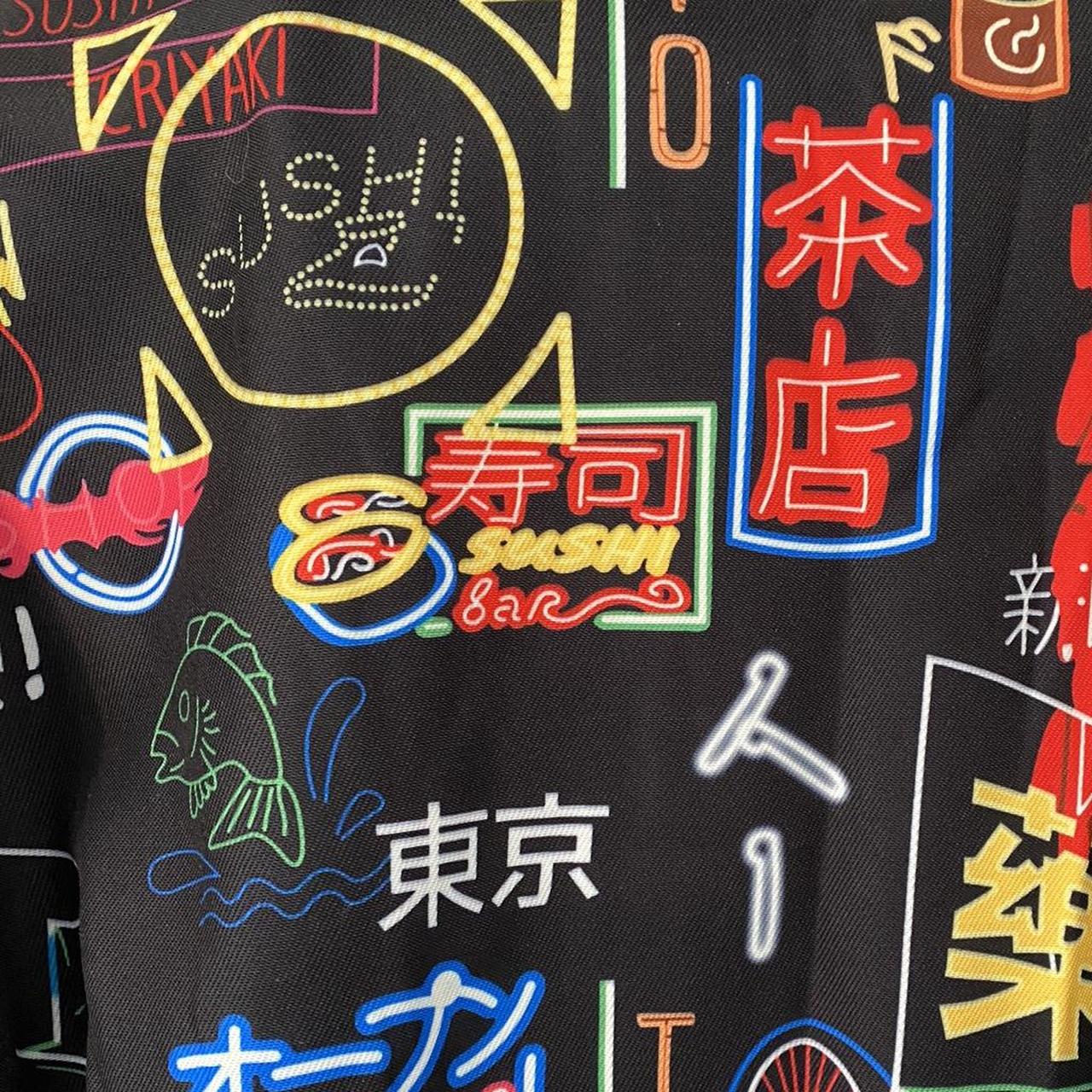 SHEIN retro Japanese neon inspired denim feel jacket... - Depop