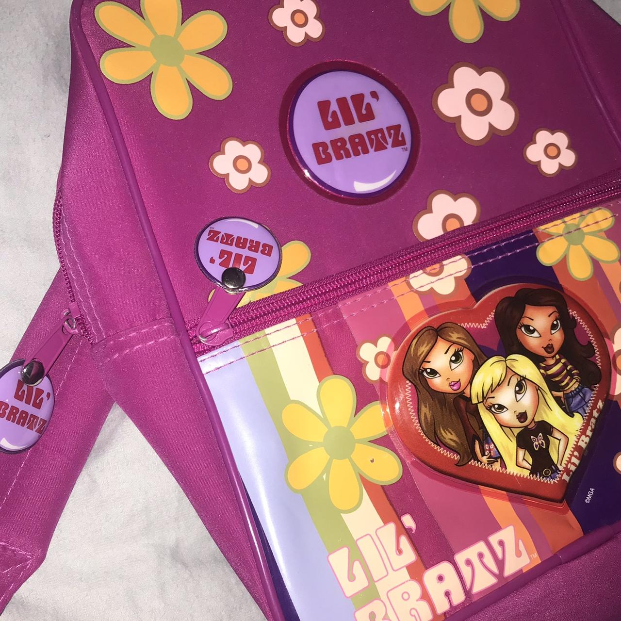 lil bratz backpack! 💕y2k floral, mauve, adjustable... - Depop