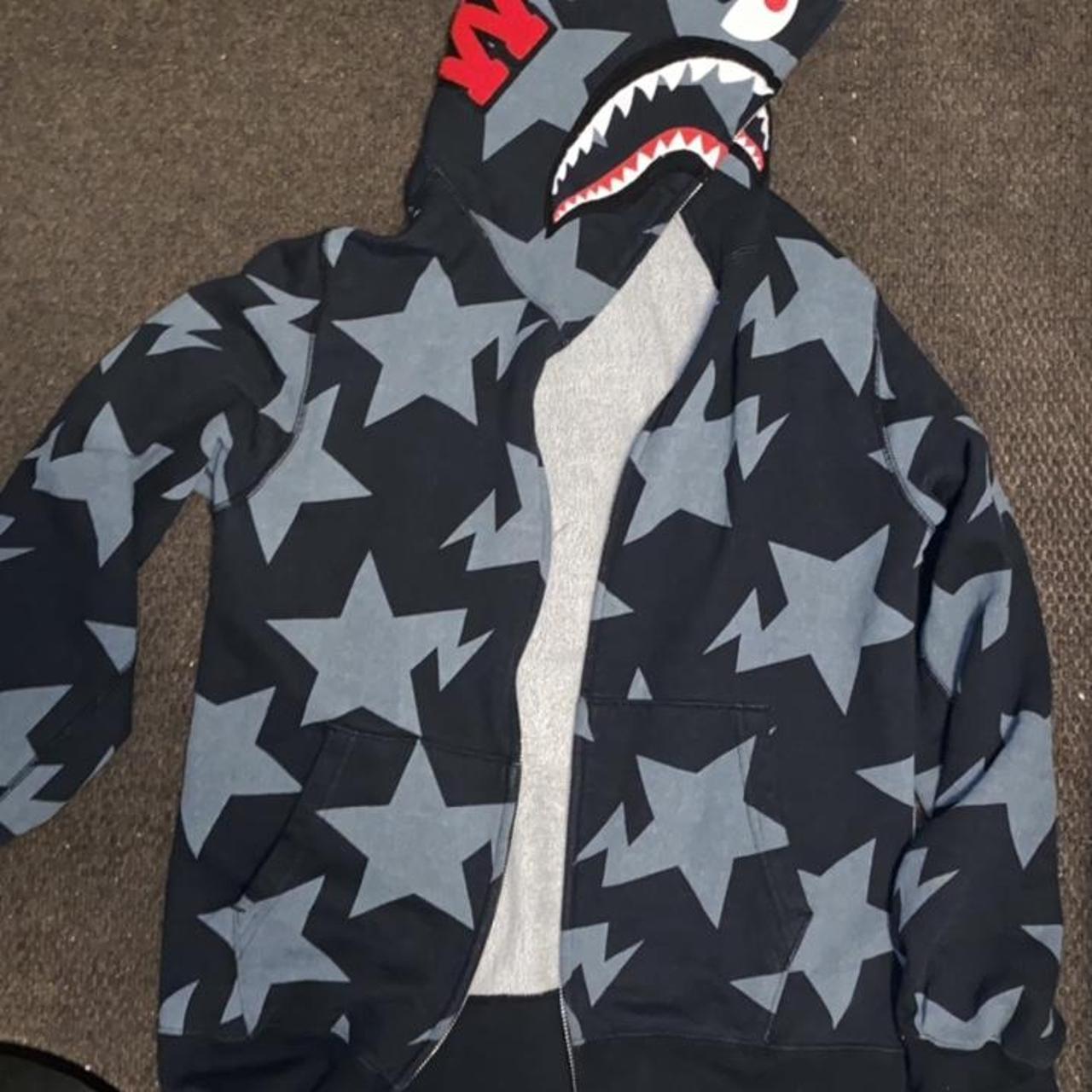 Bape Full Zip Shark Bapesta Camo Hoodie 100%... - Depop