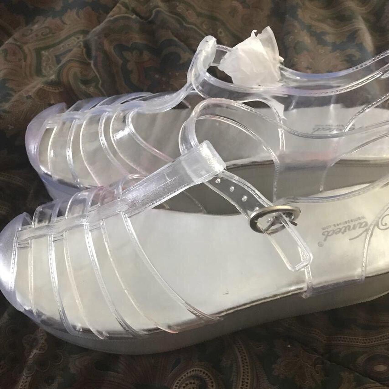 Vintage Deadstock 90s clear jelly platforms... - Depop